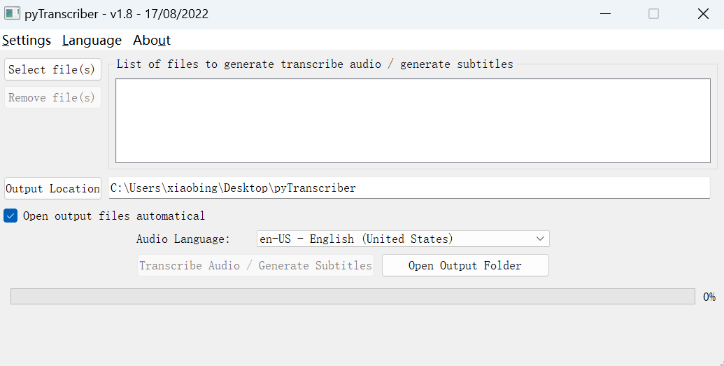 视频字幕神器pyTranscriber · Ohdmire